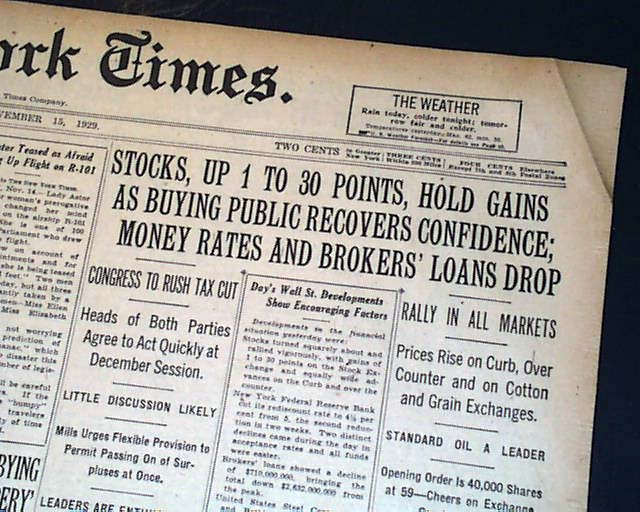 1929 Stock Market Crash... - RareNewspapers.com