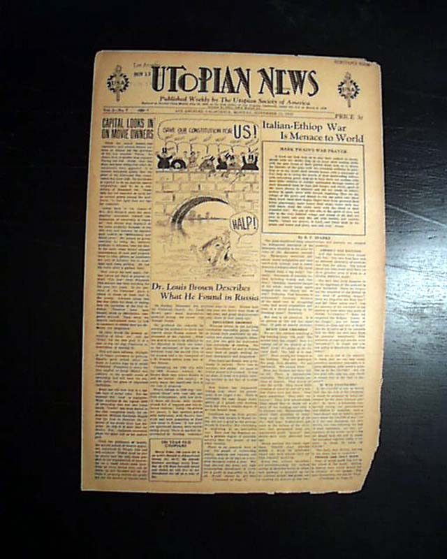 "Utopian" newspaper from the depths of the Depression ...