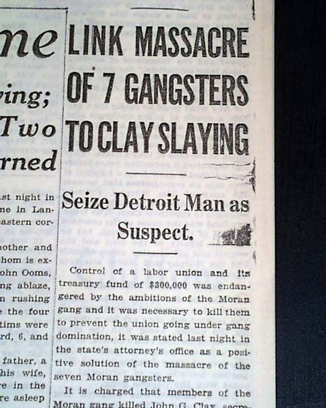 Motive for the St. Valentine's Day Massacre... - RareNewspapers.com