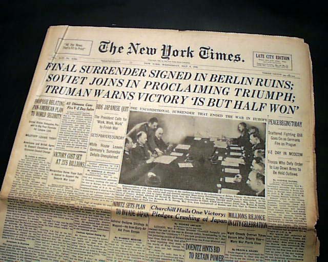 Germany surrenders... - RareNewspapers.com