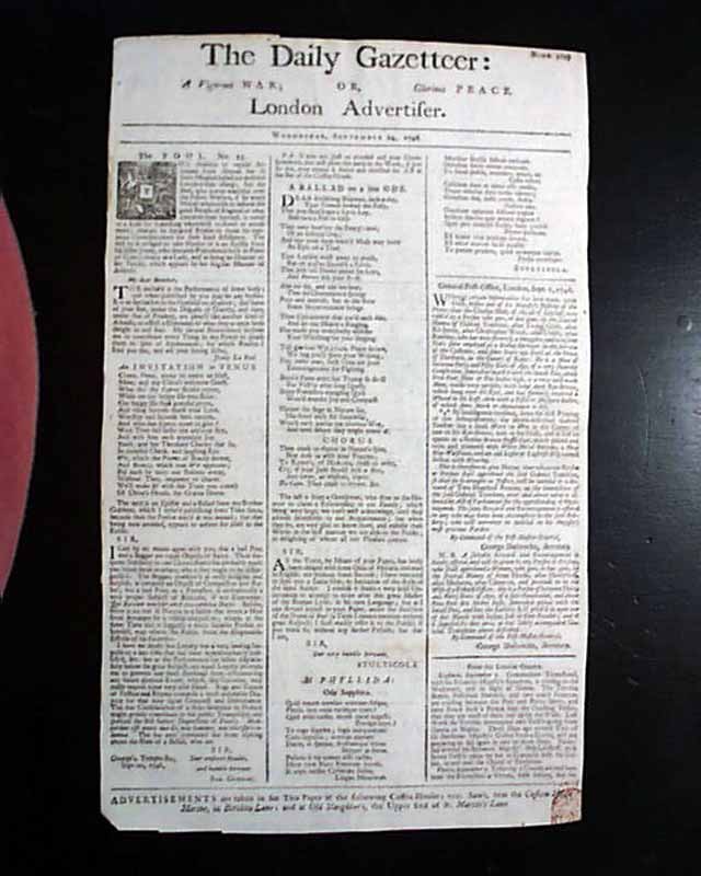 London newspaper from the 1740's... - RareNewspapers.com