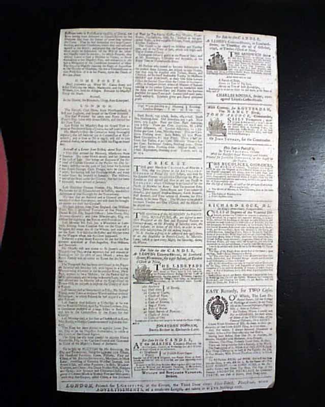 London newspaper from the 1740's... - RareNewspapers.com