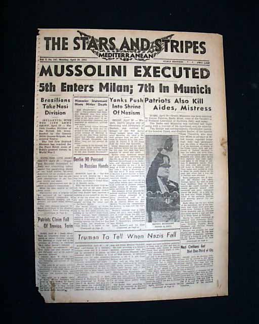 Mussolini executed... - RareNewspapers.com