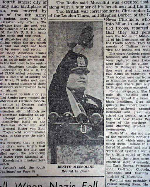 Mussolini executed... - RareNewspapers.com