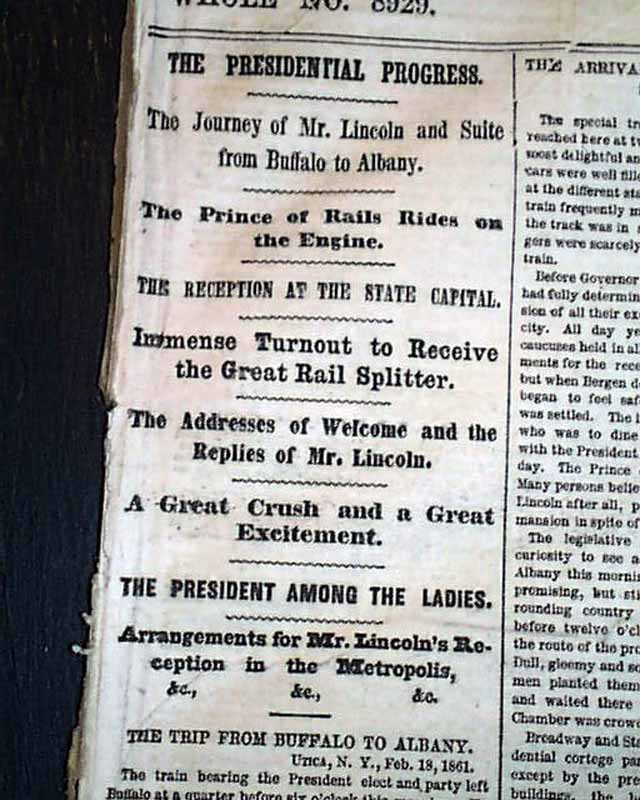 Abraham Lincoln en route to his inauguration... Jefferson Davis ...
