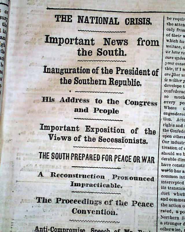 Abraham Lincoln en route to his inauguration... Jefferson Davis ...