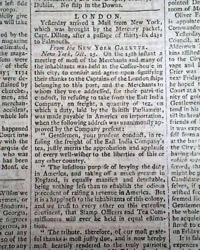 Tea troubles in America... - RareNewspapers.com