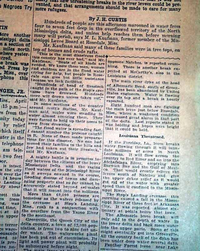 The Great Mississippi Flood of 1927.... - RareNewspapers.com