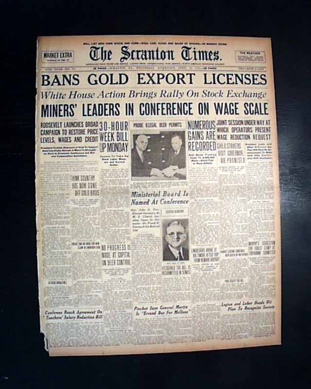 1933 Gold Standard Dropped... - RareNewspapers.com