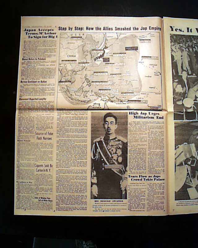Dramatic announcement of the end of World War II... - RareNewspapers.com