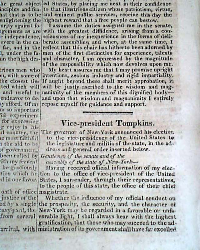 Inauguration of President James Monroe... - RareNewspapers.com