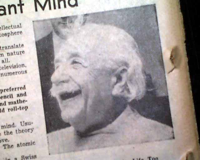 1955 Albert Einstein death.... - RareNewspapers.com