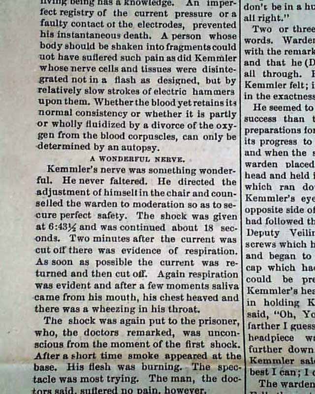 First person to die by the electric chair... - RareNewspapers.com