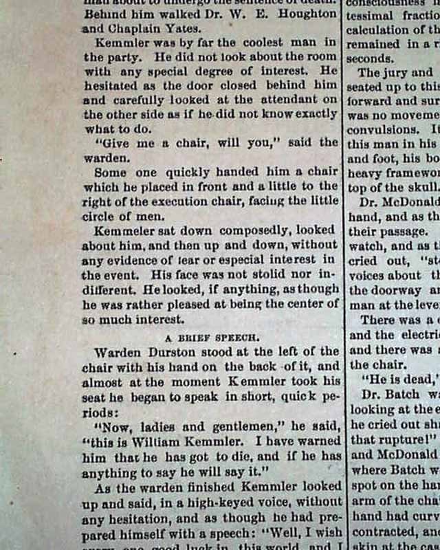 First person to die by the electric chair... - RareNewspapers.com