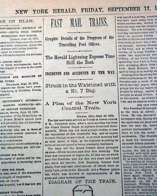 Fast Mail Trains in 1875 w/ diagram... - RareNewspapers.com