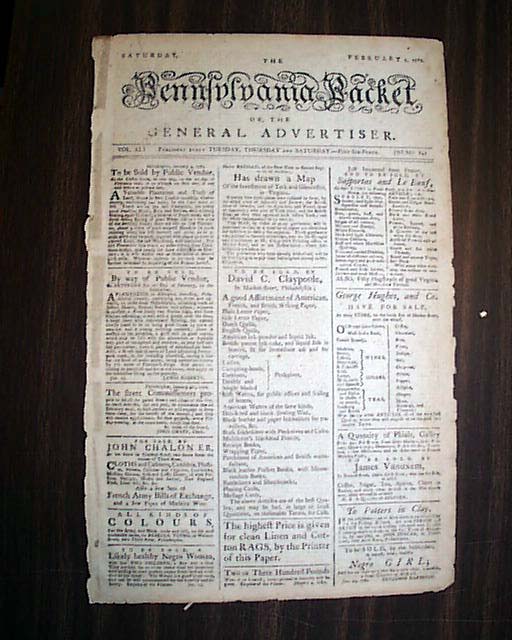 Tidbits on the Revolutionary War in a Philadelphia newspaper ...