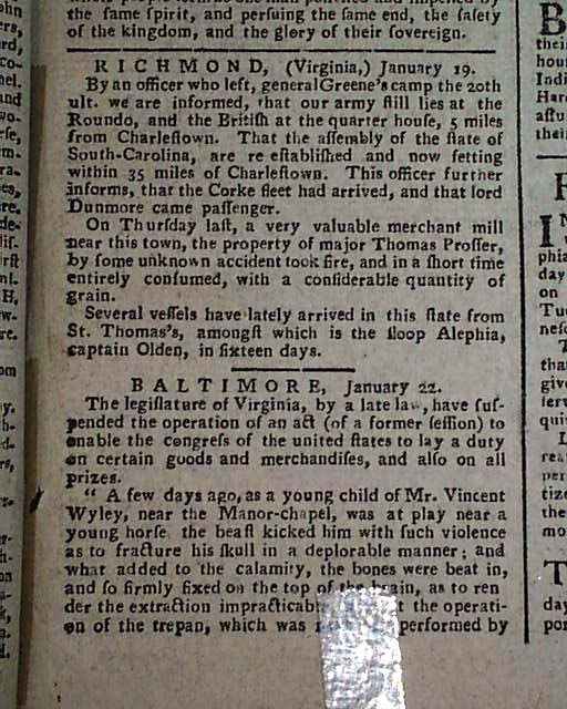 Tidbits on the Revolutionary War in a Philadelphia newspaper ...