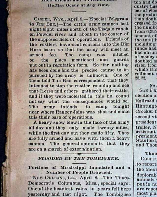 Johnson County War in Wyoming.... - RareNewspapers.com