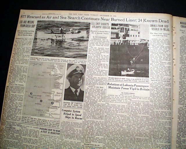 TSMS Lakonia ocean liner disaster... - RareNewspapers.com
