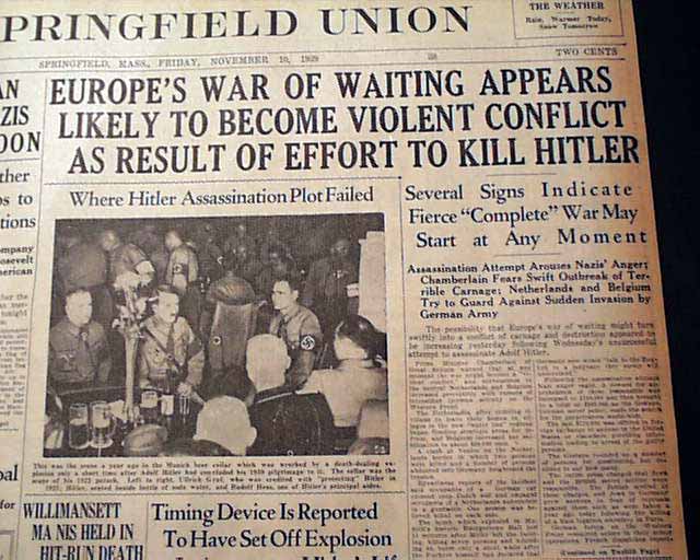 Adolph Hitler assassination attempt... - RareNewspapers.com