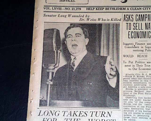 Huey Long shot... - RareNewspapers.com