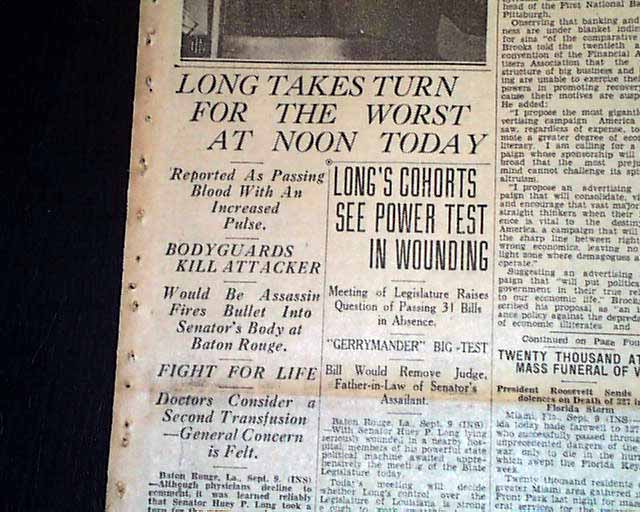 Huey Long shot... - RareNewspapers.com