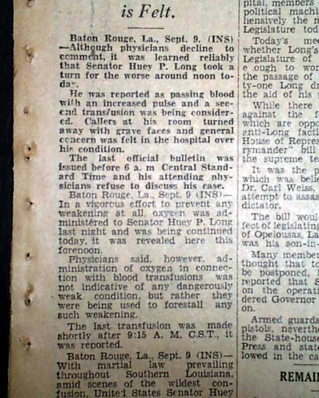 Huey Long shot... - RareNewspapers.com
