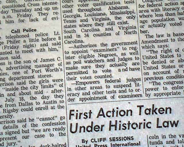 Federal Voting Rights Act of 1965... - RareNewspapers.com