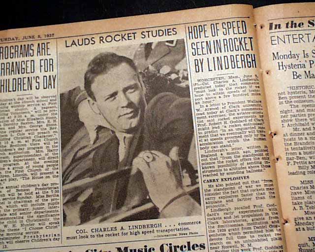 Charles Lindbergh & Robert Goddard... - RareNewspapers.com