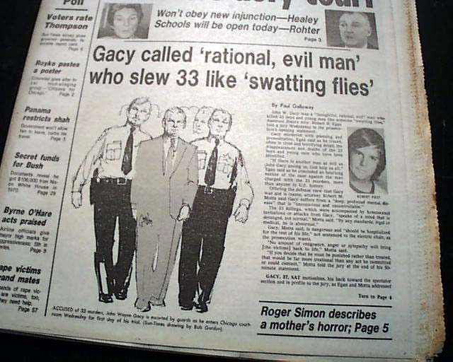 John Wayne Gacy murders... serial killer clown... - RareNewspapers.com