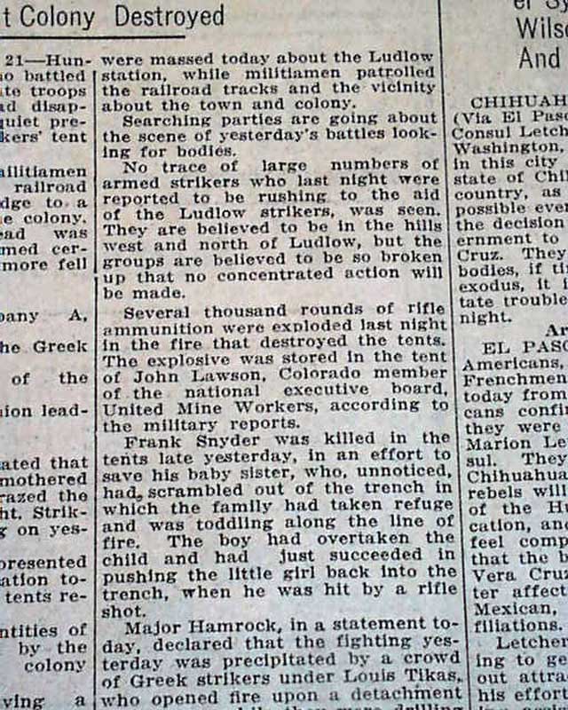 1914 Ludlow massacre... Colorado coalfield war... - RareNewspapers.com