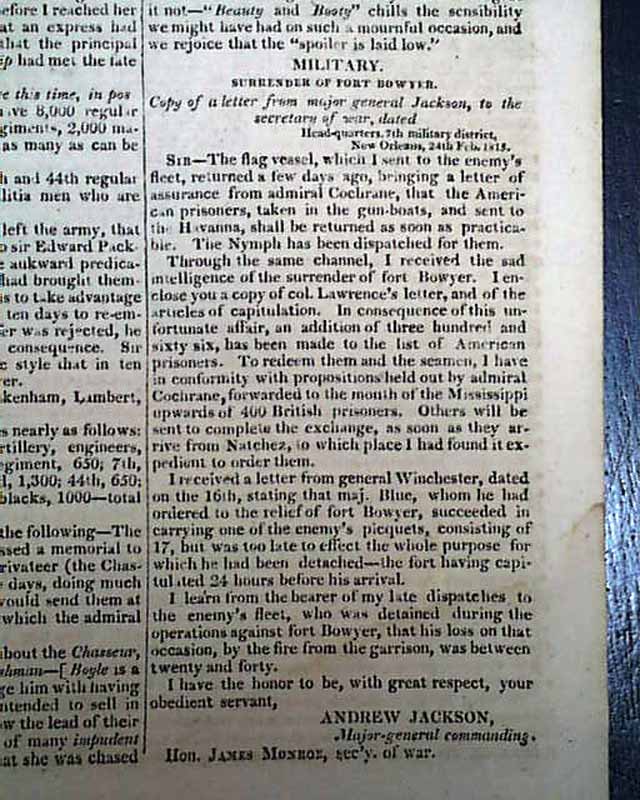 Capitulation of Fort Bowyer at Mobile... - RareNewspapers.com
