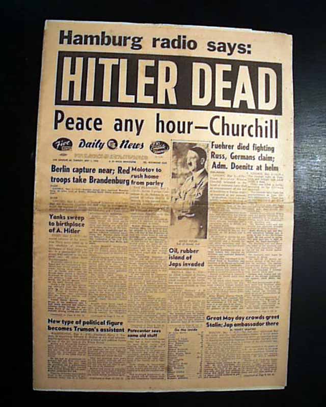 Death of Adolph Hitler... - RareNewspapers.com