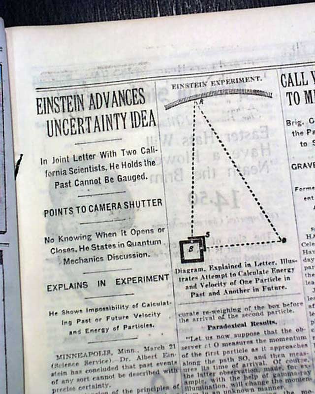 Albert Einstein's quantum mechanics.... - RareNewspapers.com