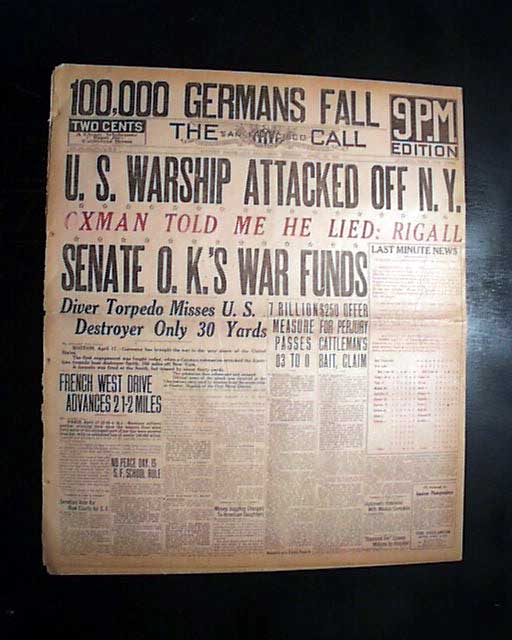 Dramatic headlines from World War I... - RareNewspapers.com