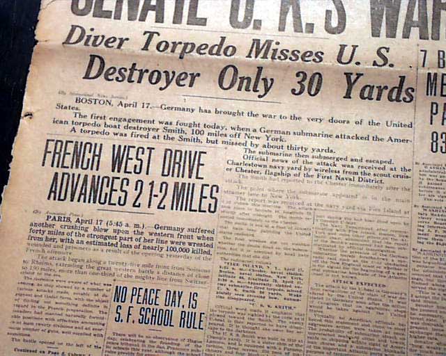 Dramatic headlines from World War I... - RareNewspapers.com