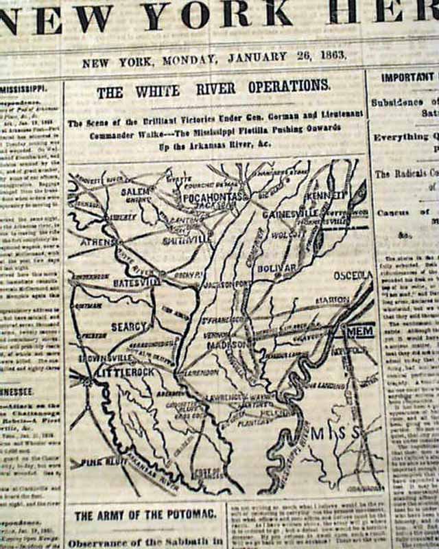 Civil War map shows Arkansas, Tennessee, Mississippi ...