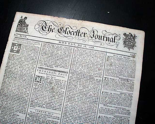 A handsome newspaper from before the Revolutionary War ...
