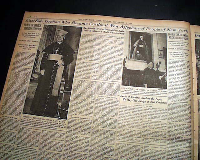 Patrick Joseph Hayes death... Catholic Cardinal... - RareNewspapers.com