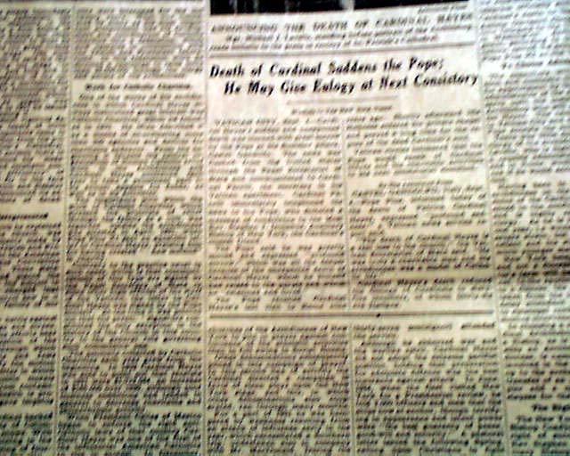 Patrick Joseph Hayes death... Catholic Cardinal... - RareNewspapers.com