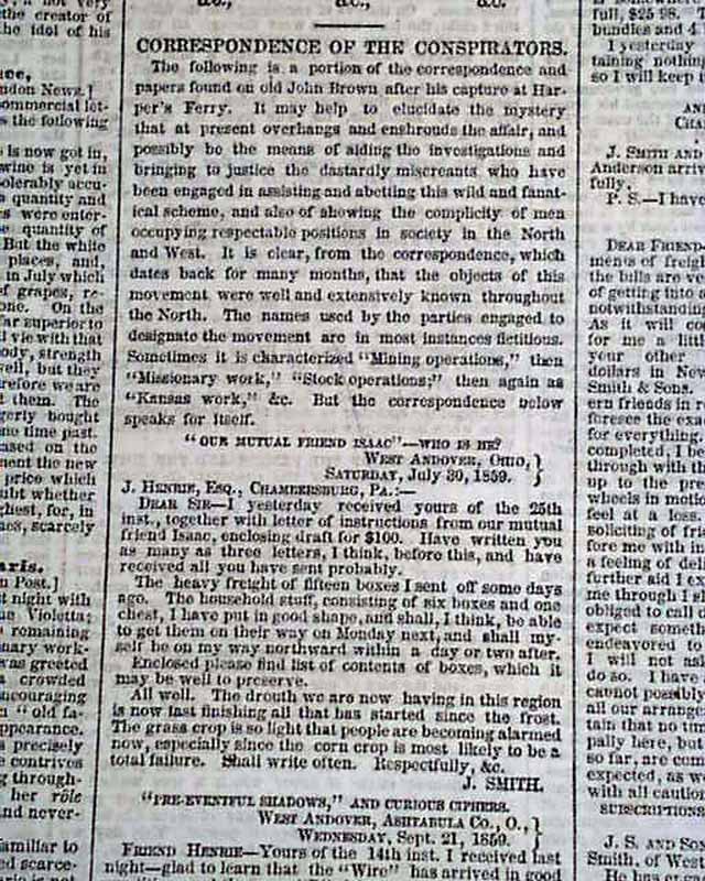 John Brown's raid at Harper's Ferry... - RareNewspapers.com