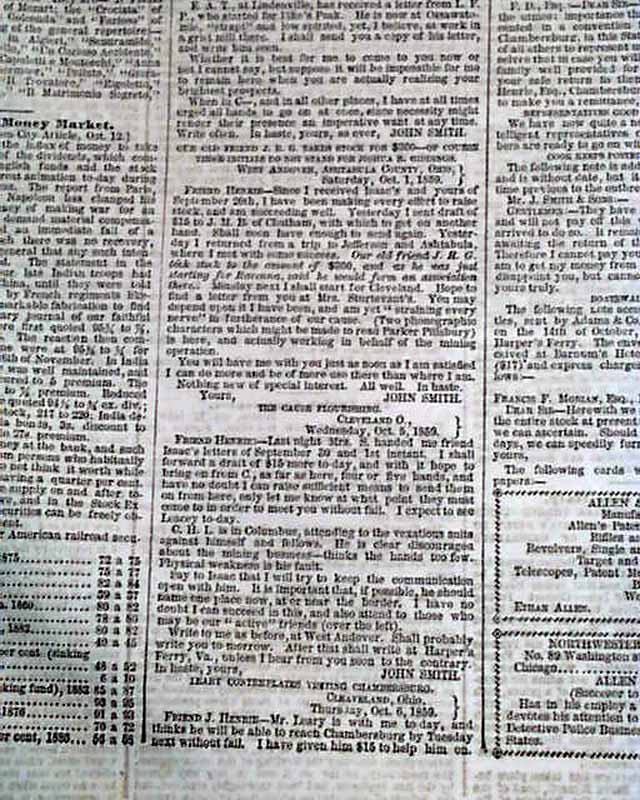 John Brown's raid at Harper's Ferry... - RareNewspapers.com