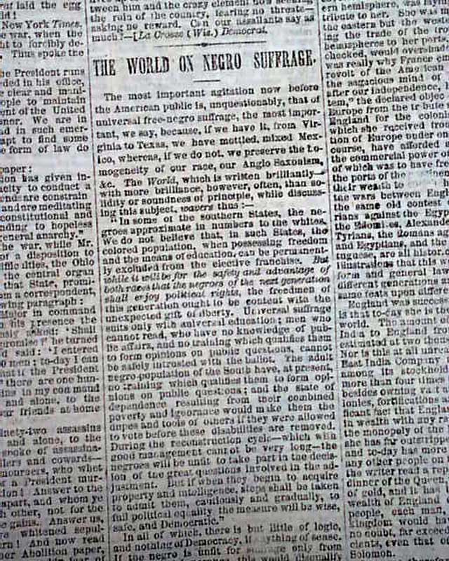 Ten issues: a racist newspaper after the Civil War's end ...
