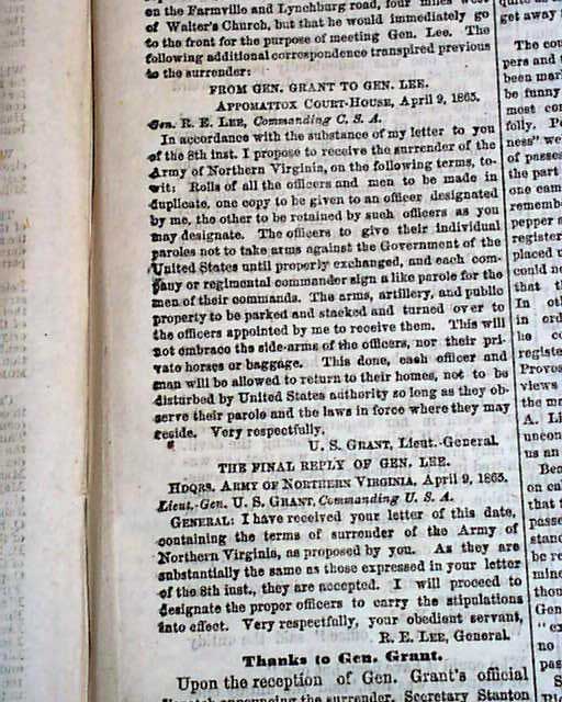 Robert E. Lee surrenders to Grant: the Civil War is all but over ...