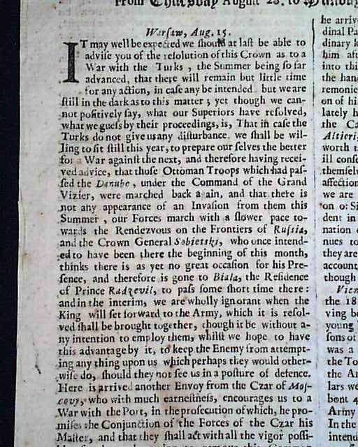 World's Oldest NEWSPAPER 1673 Gazette 334 YEARS OLD... - RareNewspapers.com