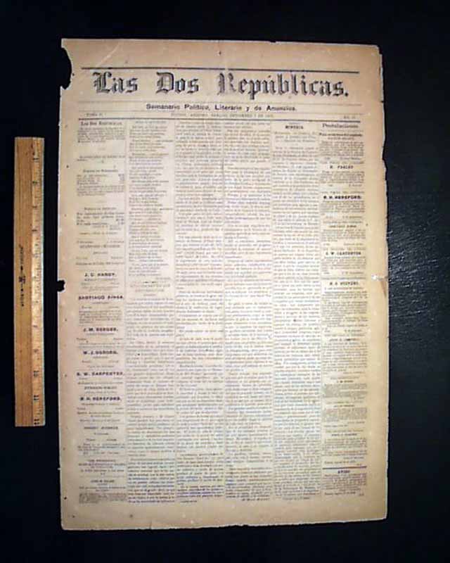 Very early Spanish-language newspaper from the Arizona Territory ...