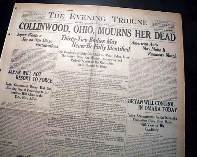1908 Collinwood school fire disaster... Cleveland... - RareNewspapers.com