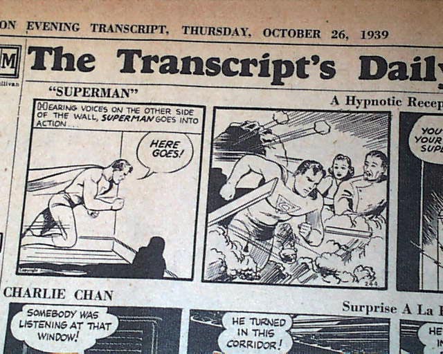 Superman comic strip from the first year of publication ...