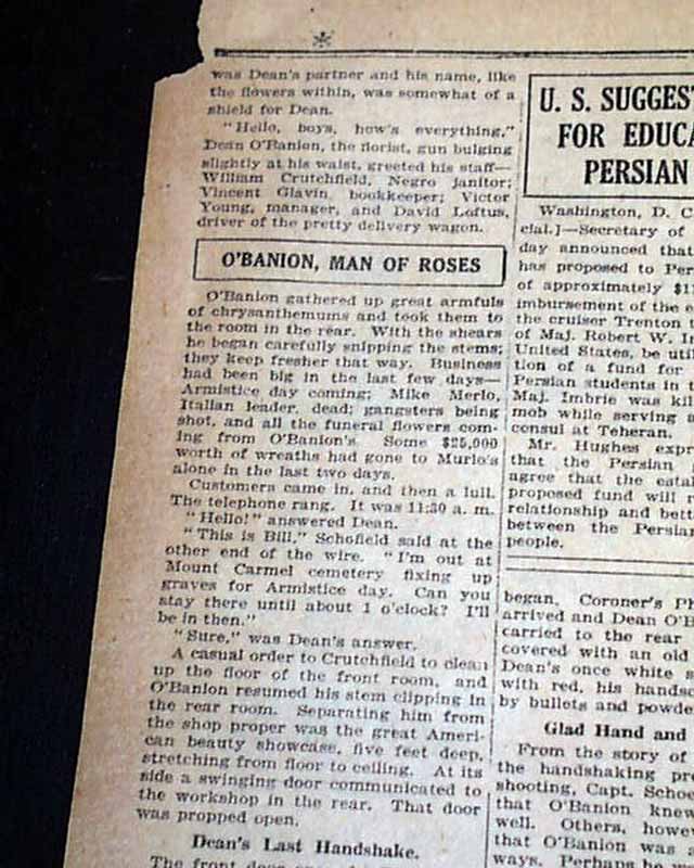 1924 Mobster Dean O'Banion assassination... - RareNewspapers.com