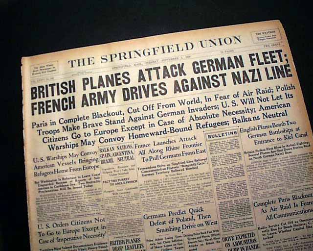 World War II begins.... - RareNewspapers.com